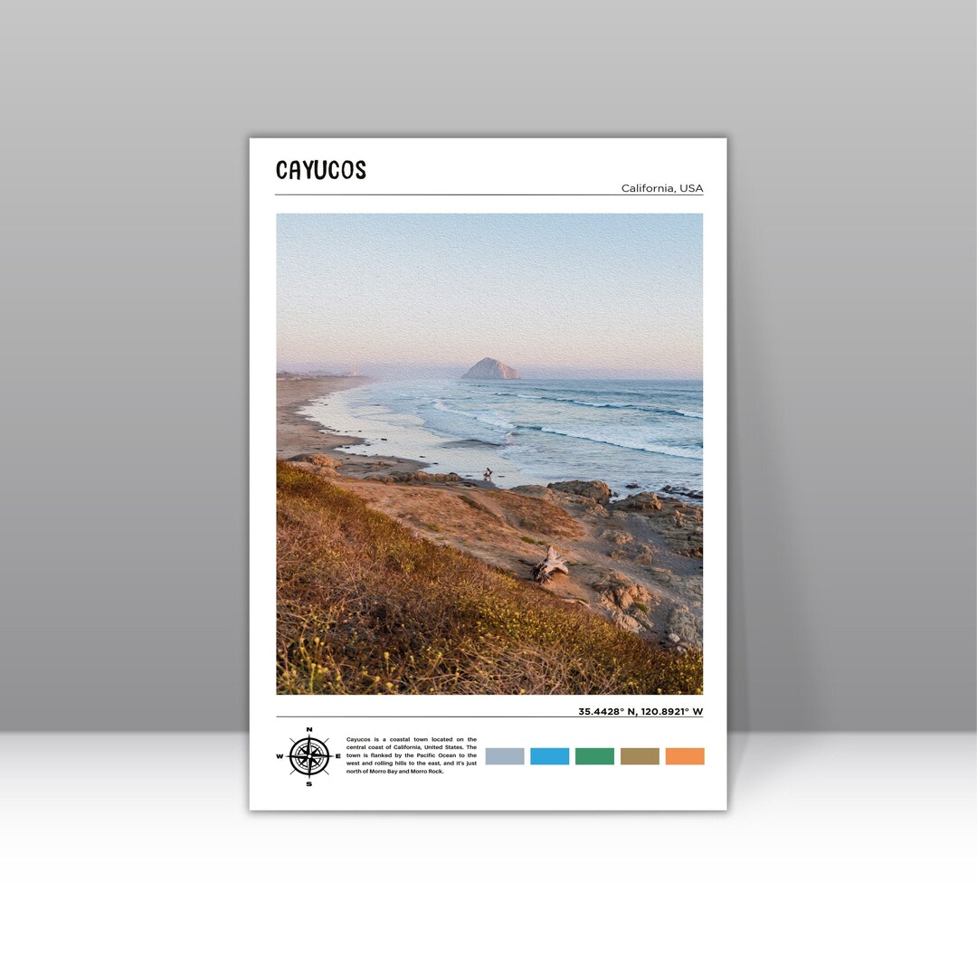 Cayucos Digital Download, Cayucos Poster Print, Cayucos Poster, Cayucos ...