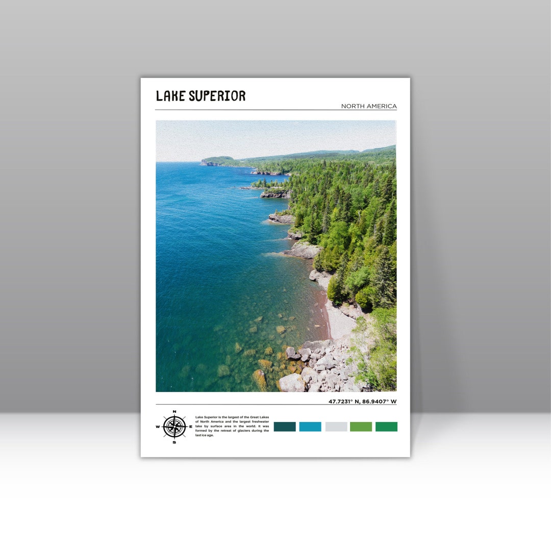 Lake Superior Digital Download, Lake Superior Poster Print, Lake ...