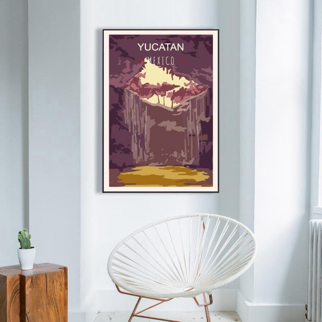 Impresión de cartel de Yucatán, cartel de viaje de Yucatán, impresión ...