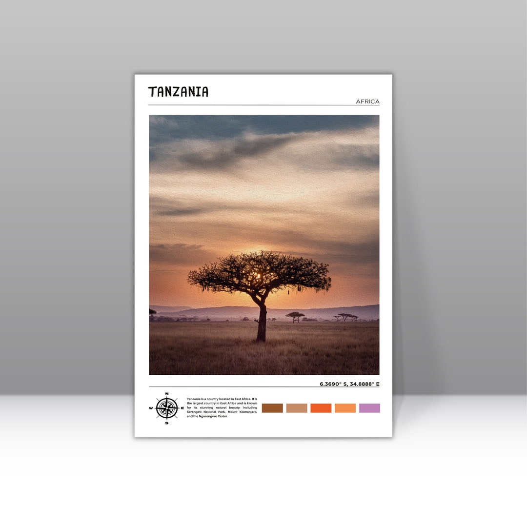 Tanzania Digital Download, Tanzania Poster Print, Tanzania Poster ...