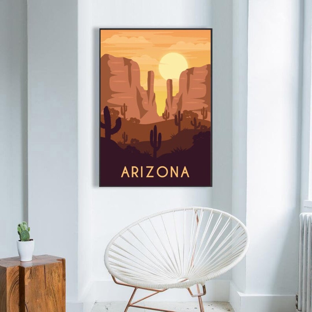 Arizona Poster Print Arizona Travel Poster Arizona Print - Etsy