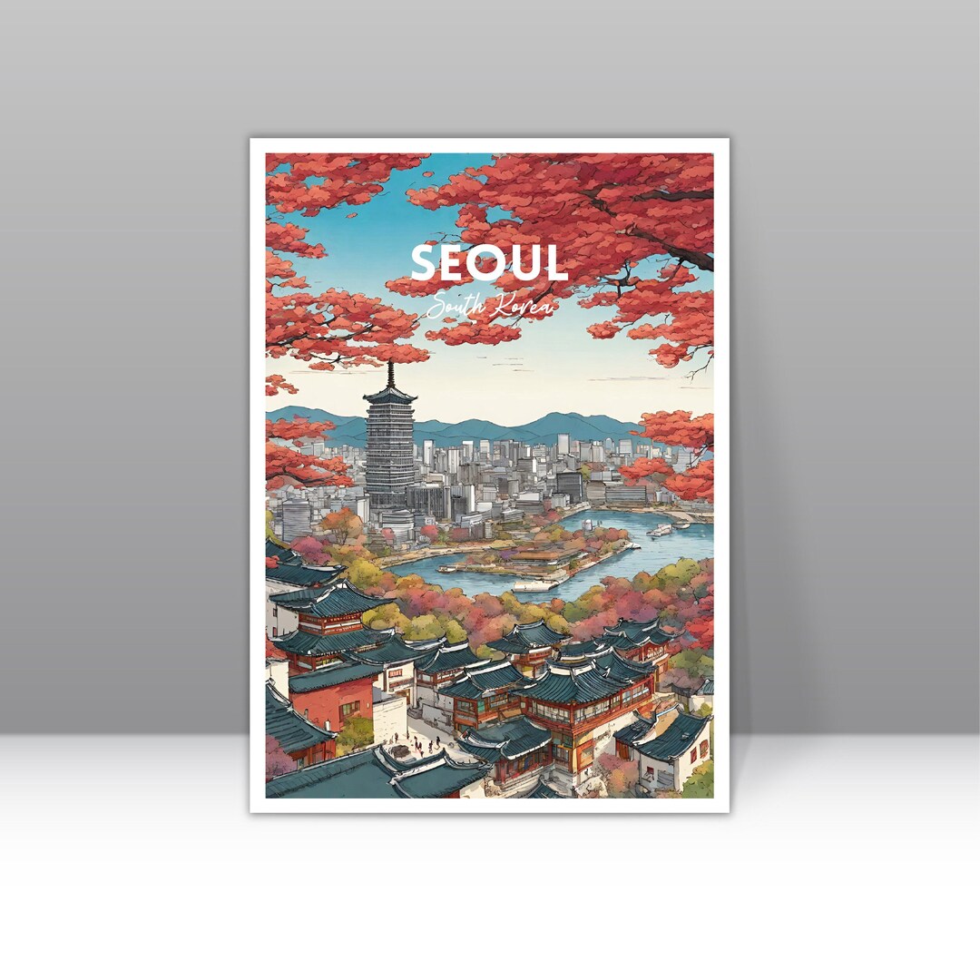 Seoul Digital Download, Seoul Poster Print, Seoul Poster, Seoul Print ...