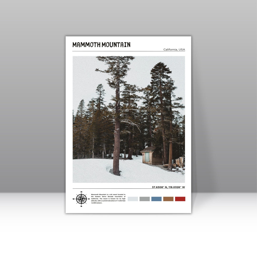 Mammoth Mountain Digital Download, Mammoth Poster Print, Mammoth Poster ...