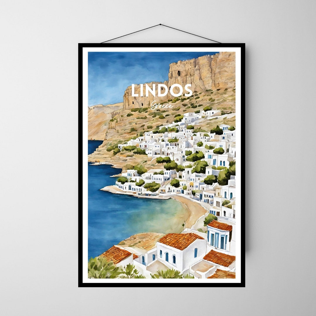 Lindos Print, Lindos Wall Art, Lindos Poster, Lindos Photo, Lindos ...