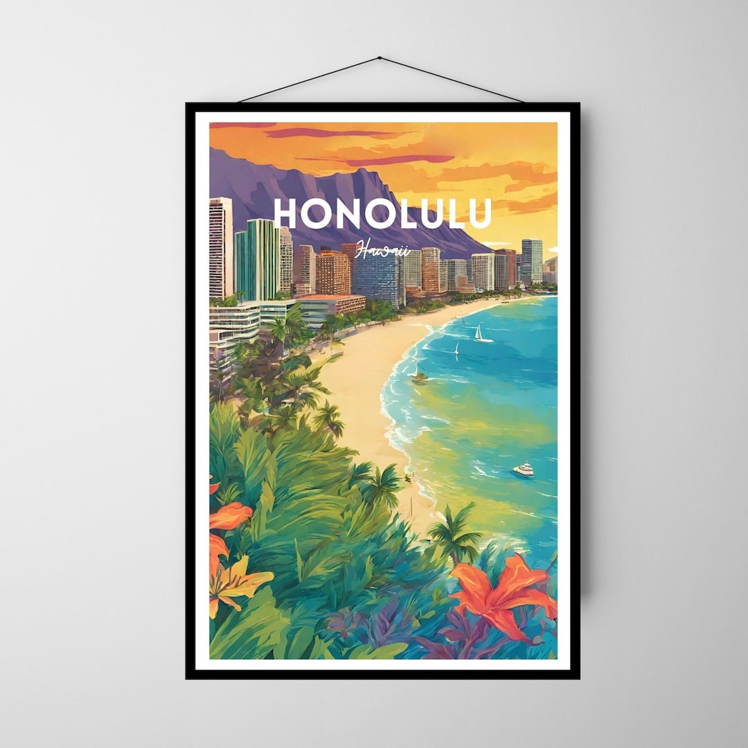 Honolulu Digital Download, Honolulu Poster Print, Honolulu Poster ...