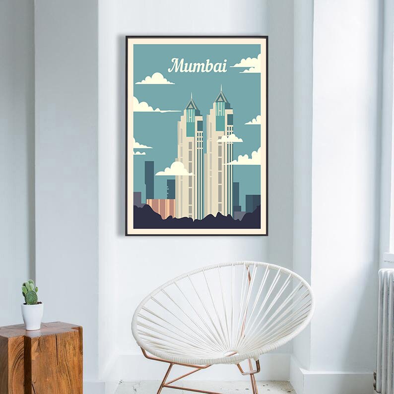 Mumbai Poster India Posters Vintage Travel Poster Travel - Etsy UK