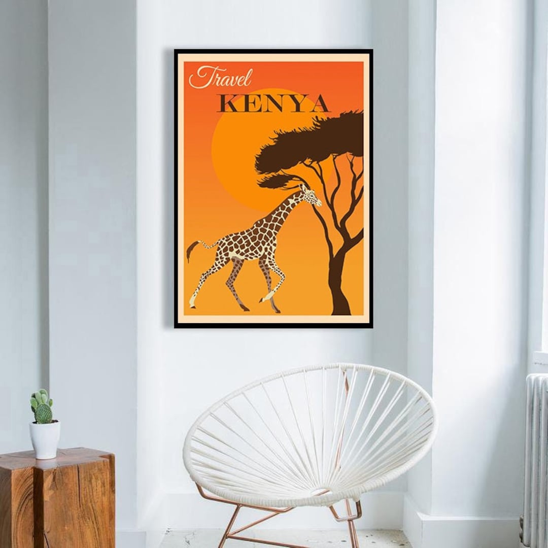 Kenya Poster Print, Kenya Travel Poster, Kenya Wall Decor, Framed Kenya ...