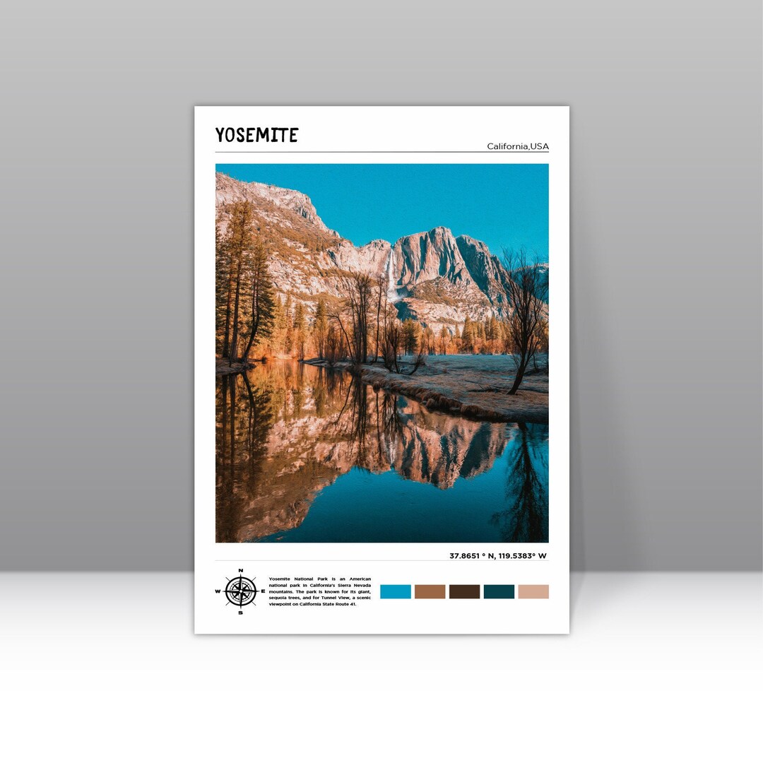 Yosemite Digital Download, Yosemite Poster Print, Yosemite Wall Art ...