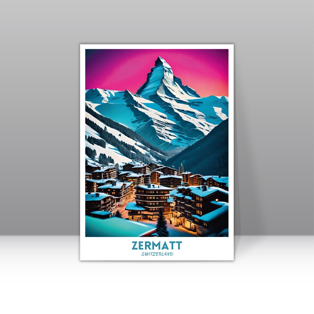 Zermatt Digital Download, Zermatt Poster Print, Zermatt Poster, Zermatt ...