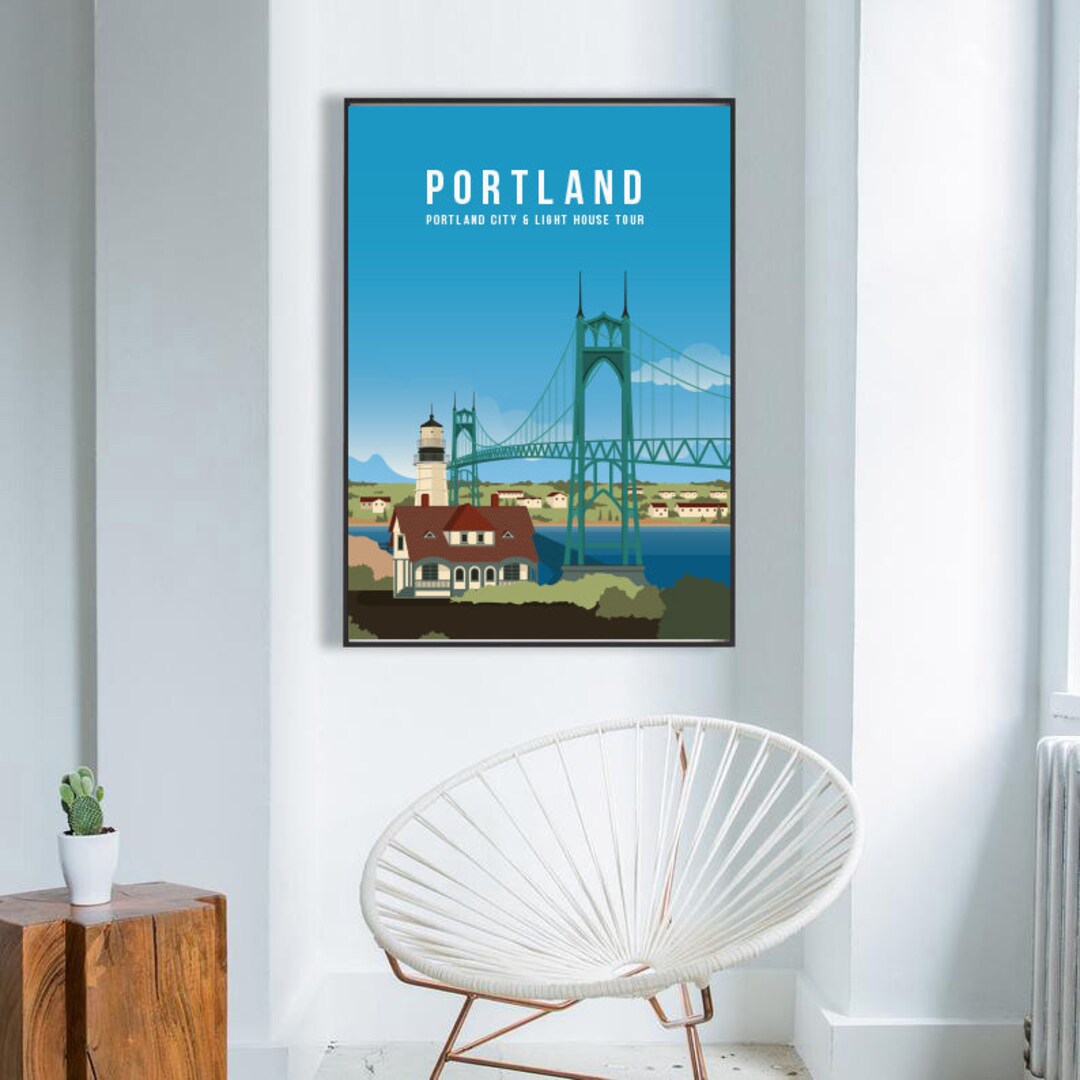 Portland Poster Print, Portland Travel Print, Portland Poster, Portland ...