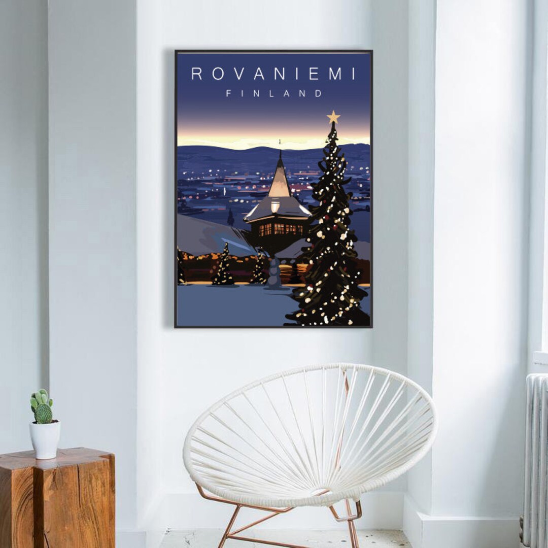 Rovaniemi Poster Print, Rovaniemi Travel Poster,rovaniemi Print ...
