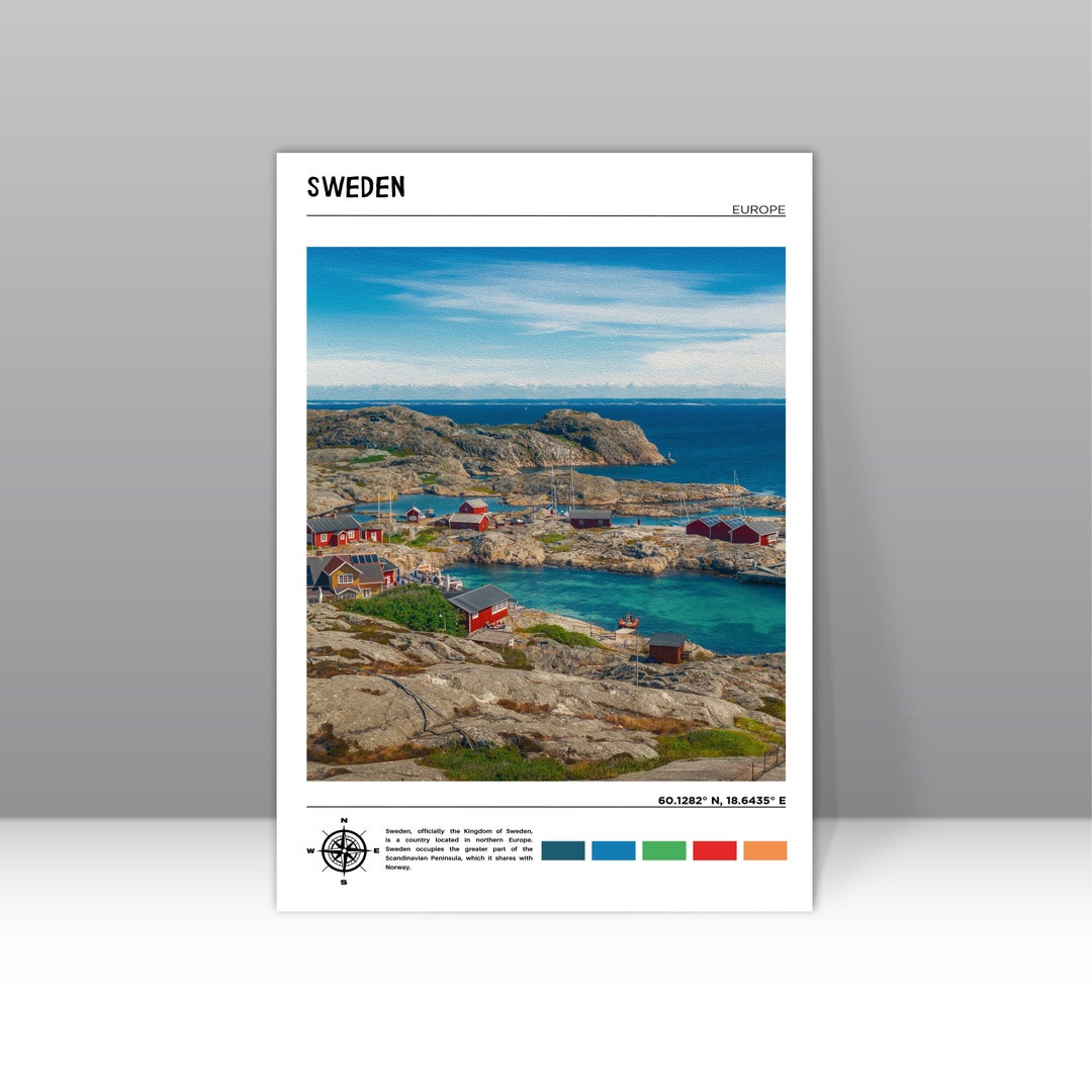 Sweden Digital Download, Sweden Poster Print, Sweden Poster, Sweden ...