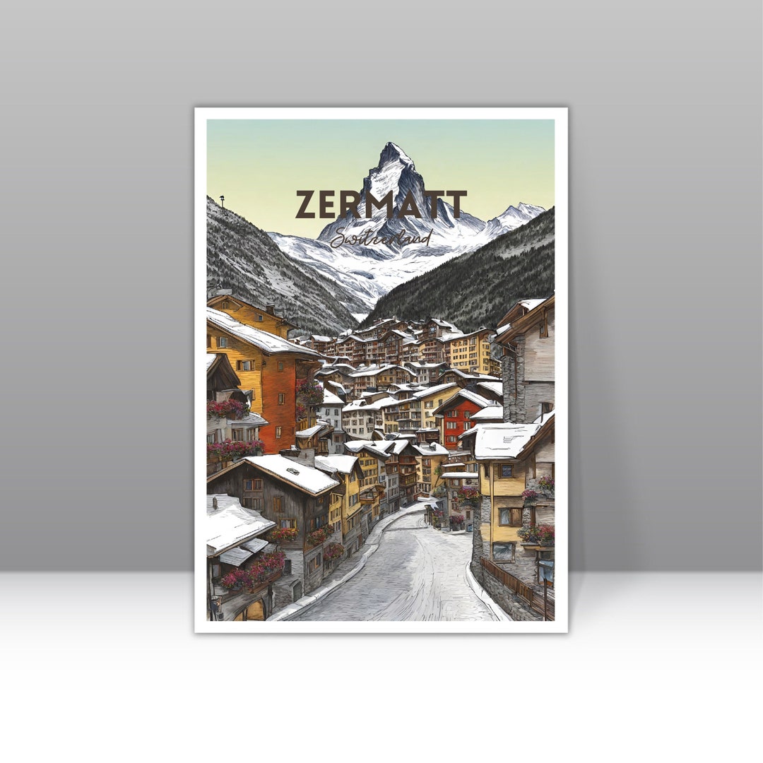 Zermatt Digital Download, Zermatt Poster Print, Zermatt Poster, Zermatt ...