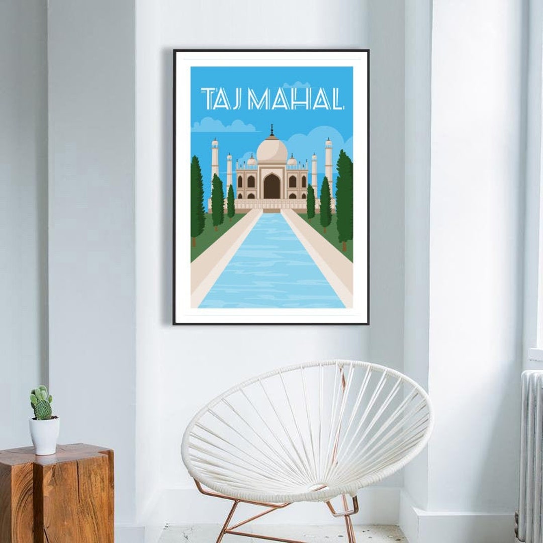 Taj Mahal Poster Print, Taj Mahal Travel Poster, Taj Mahal Poster,taj ...