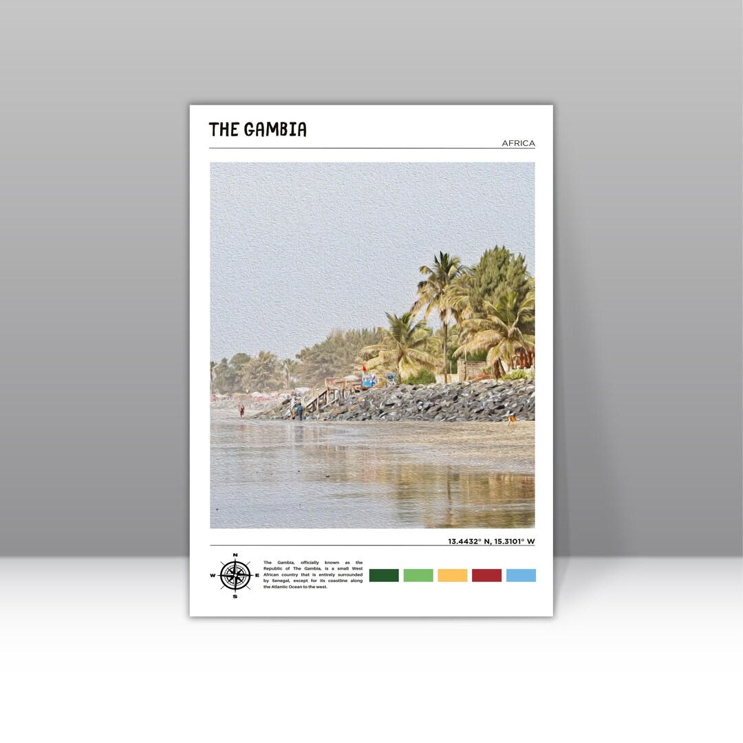 The Gambia Digital Download, the Gambia Poster Print, the Gambia Poster ...