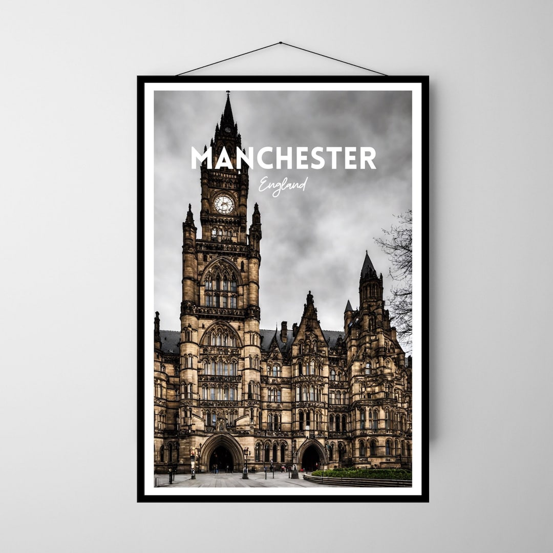 Manchester Print, Manchester Wall Art, Manchester Poster, Manchester ...