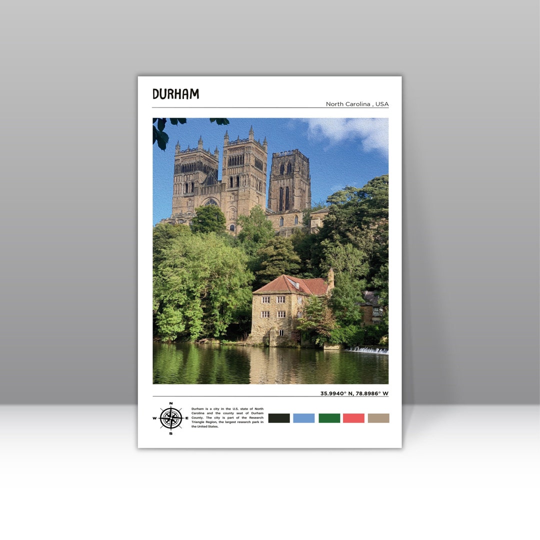 Durham Digital Download, Durham Poster Print, Durham Poster, Durham ...