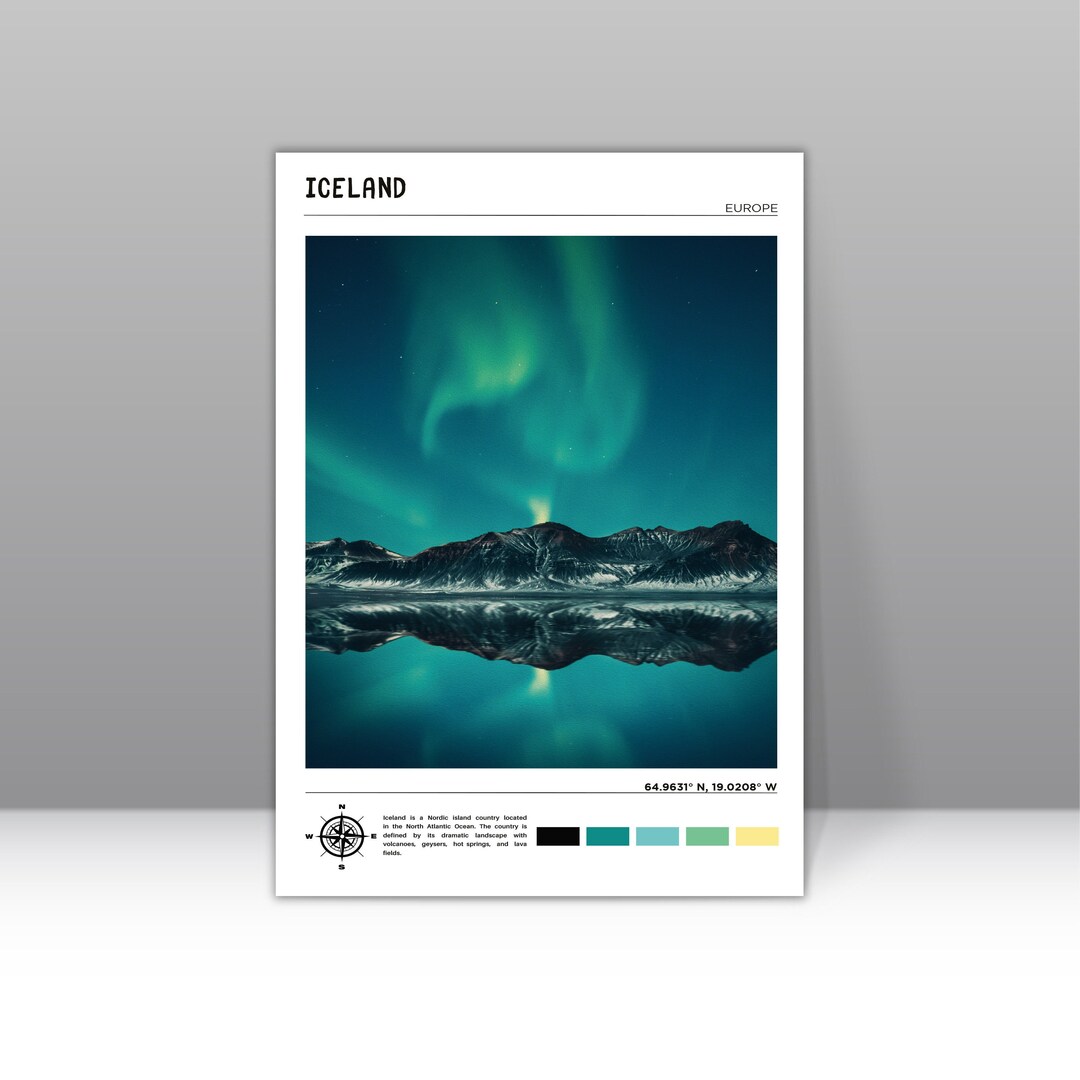 Iceland Digital Download, Iceland Poster Print, Iceland Poster, Iceland ...