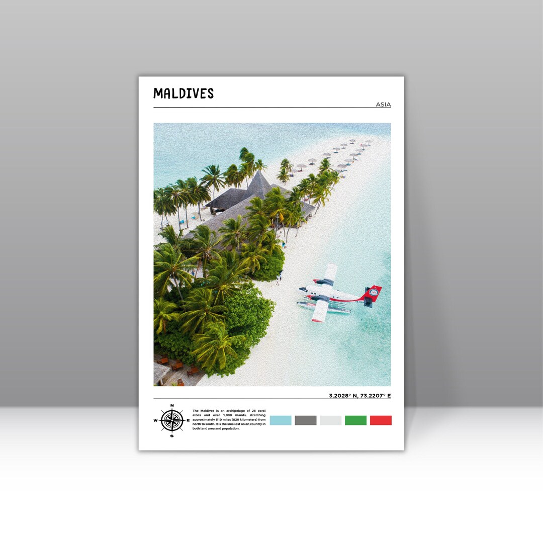 Maldives Digital Download, Maldives Poster Print, Maldives Poster ...