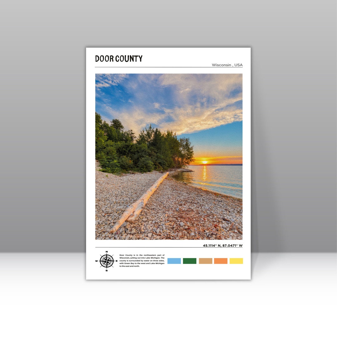 Door County Digital Download, Door County Poster Print, Door County ...