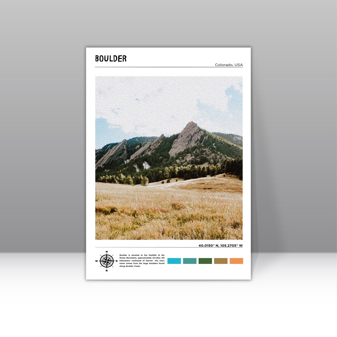 Boulder Digital Download, Boulder Poster Print, Boulder Poster, Boulder ...
