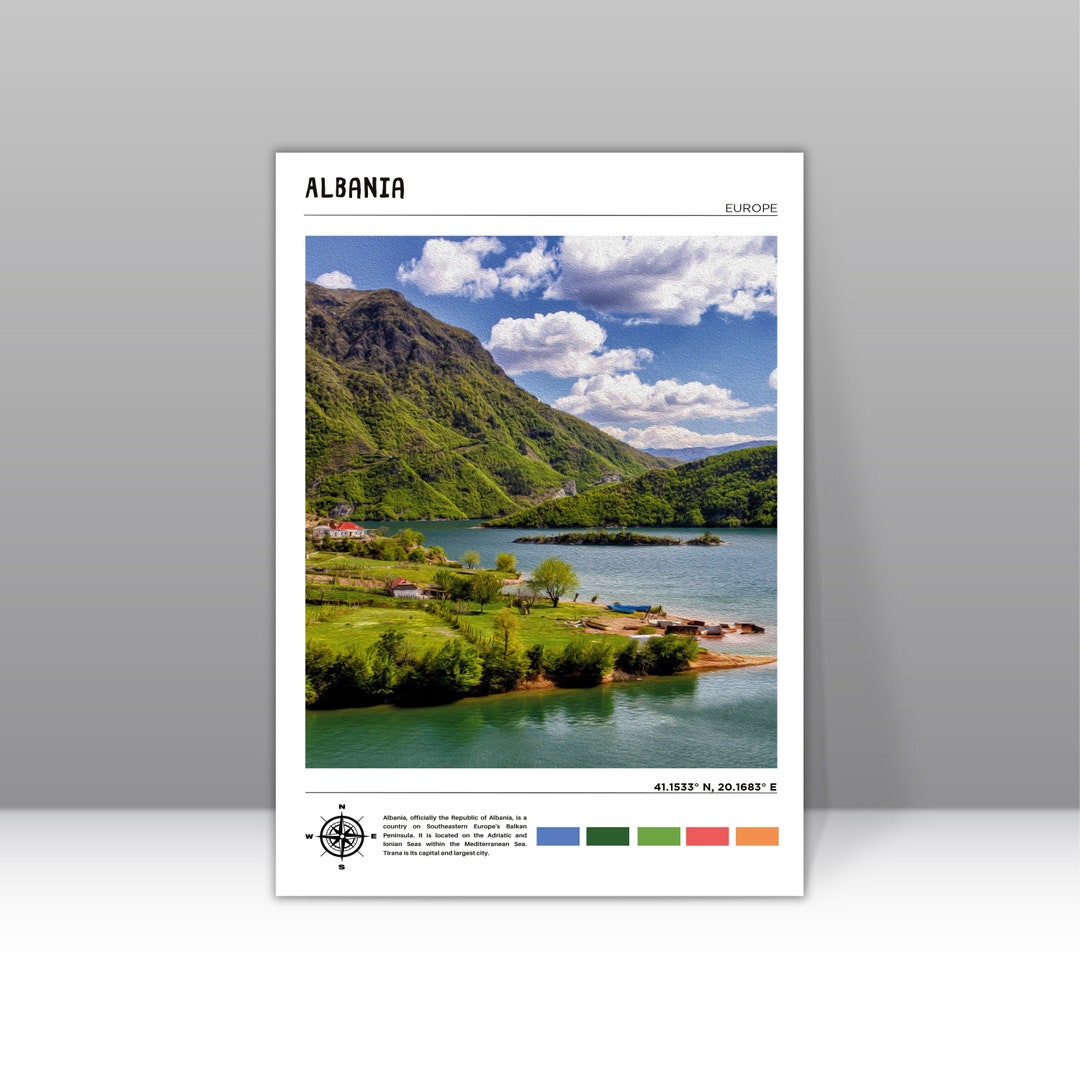 Albania Digital Download, Albania Poster Print, Albania Poster, Albania ...