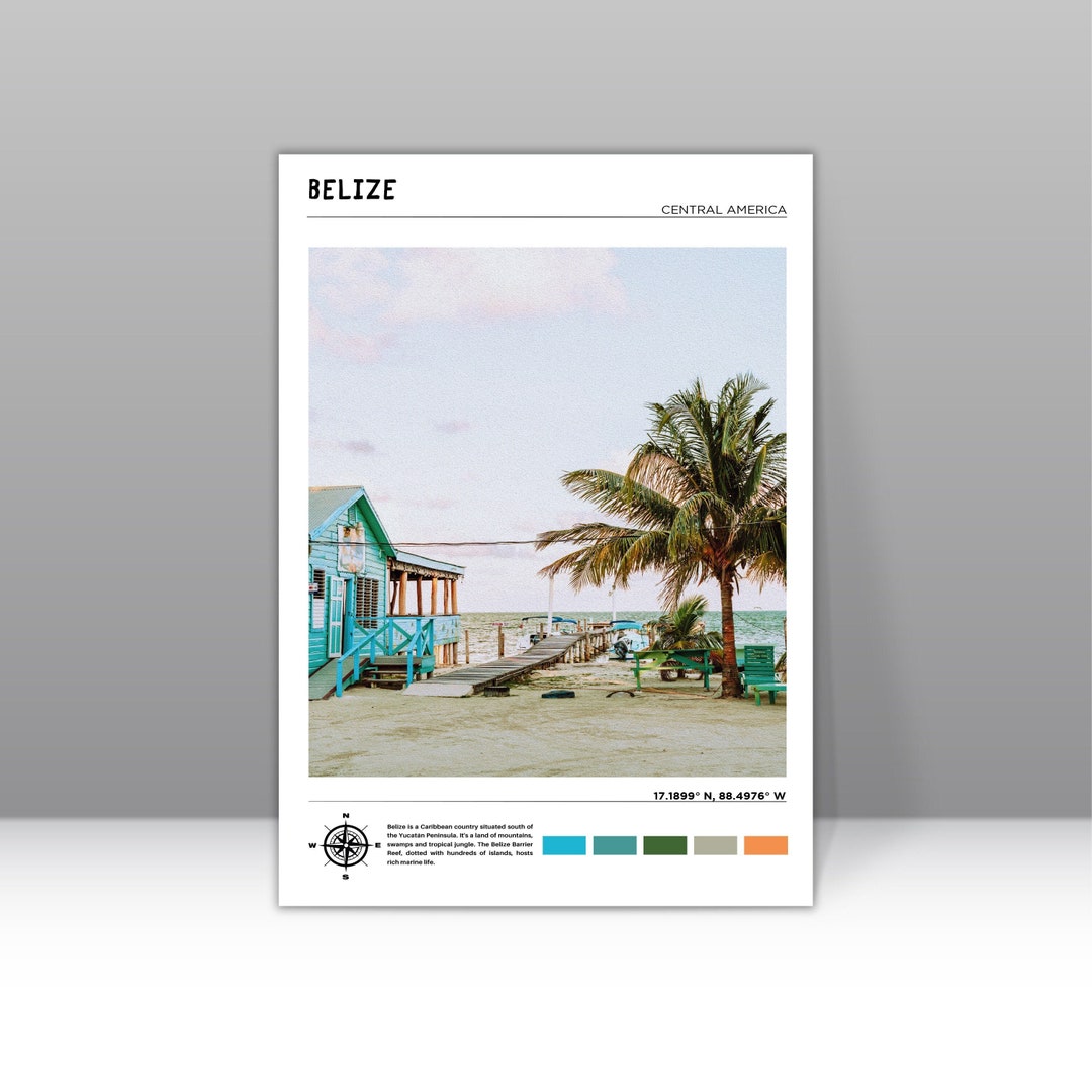 Belize Digital Download, Belize Poster Print, Belize Poster, Belize ...