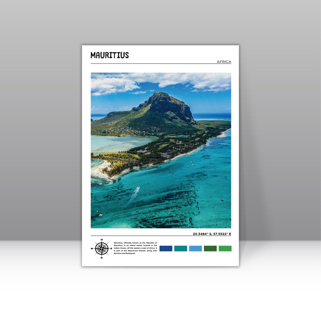 Mauritius Digital Download, Mauritius Poster Print, Mauritius Poster ...