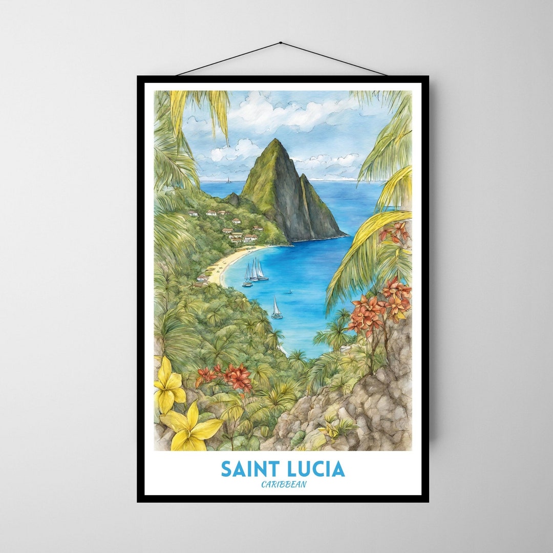 St. Lucia Print, St. Lucia Wandkunst, St. Lucia Poster, St. Lucia Foto ...