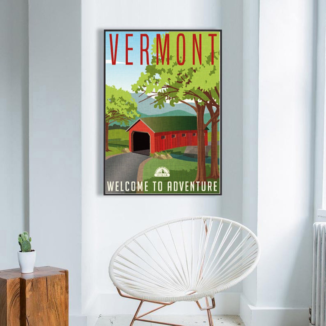 Vermont Poster Print, Vermont Travel Poster, Vermont Print, Vermont ...