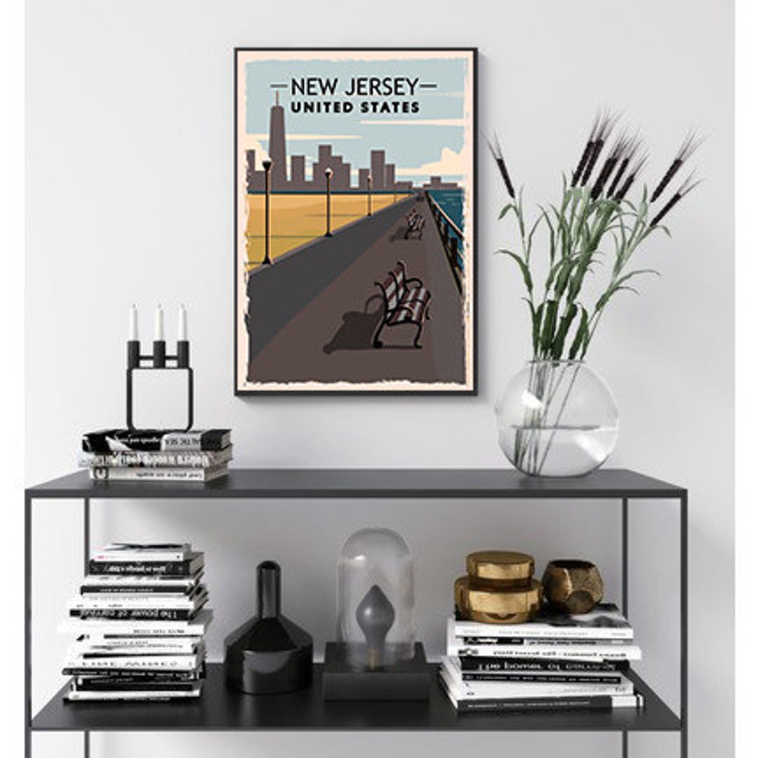 New Jersey Posters Vintage Travel Poster Travel Art Retro - Etsy
