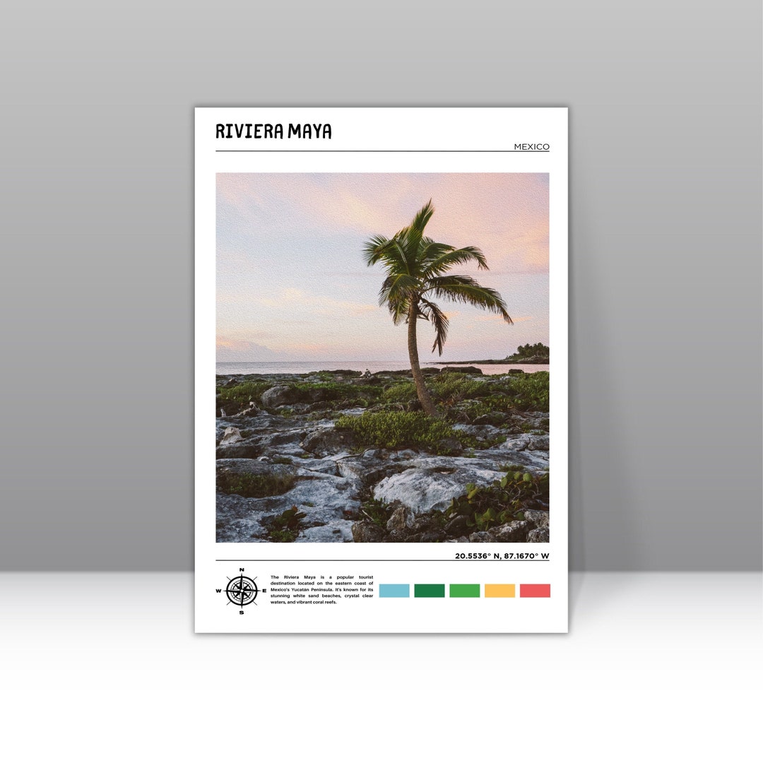 Riviera Maya Digital Download, Riviera Maya Poster Print, Riviera Maya ...