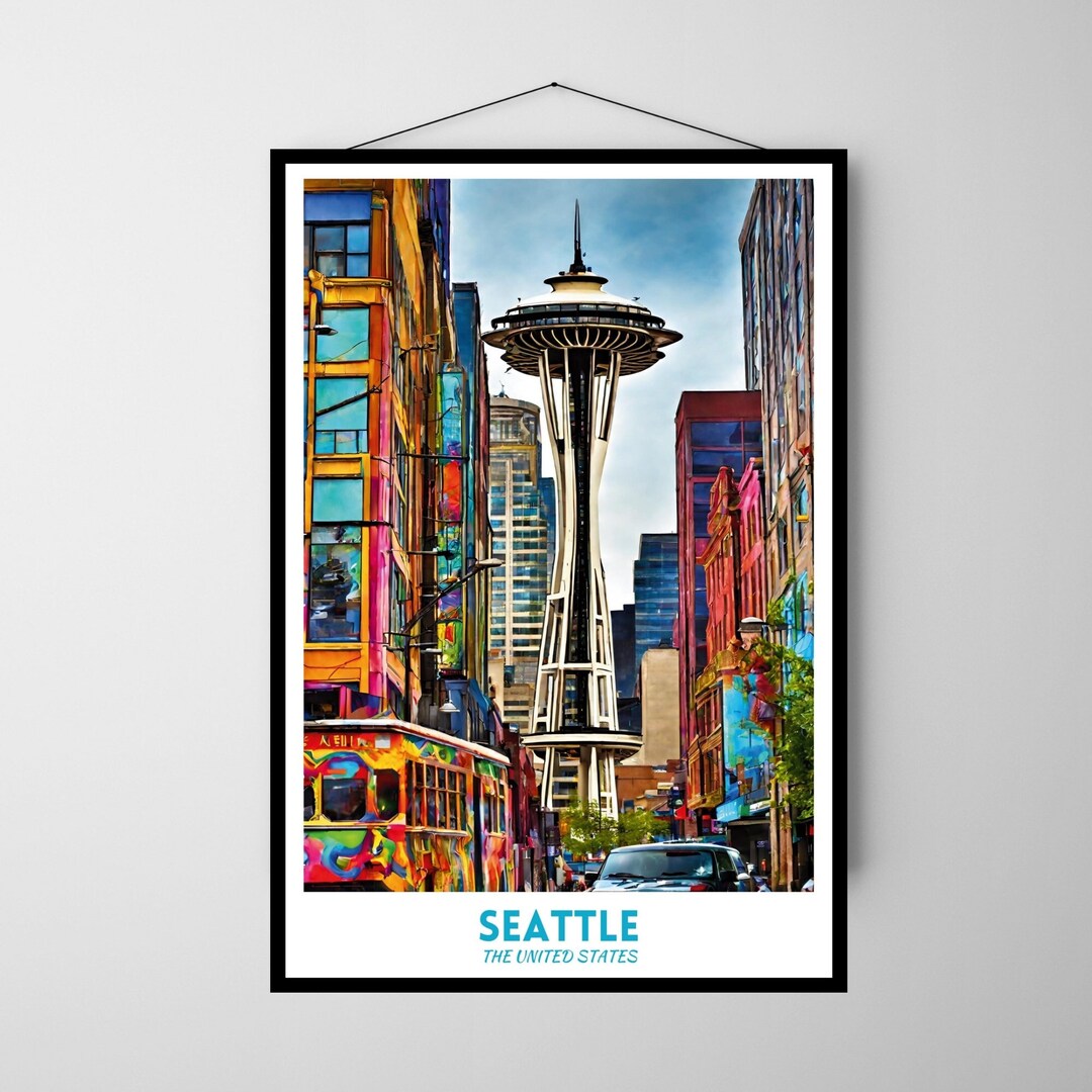 Seattle Digital Download, Seattle Poster Print, Seattle Poster, Seattle ...