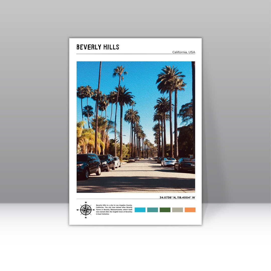 Beverly Hills Digital Download, Beverly Hills Poster Print, Beverly ...