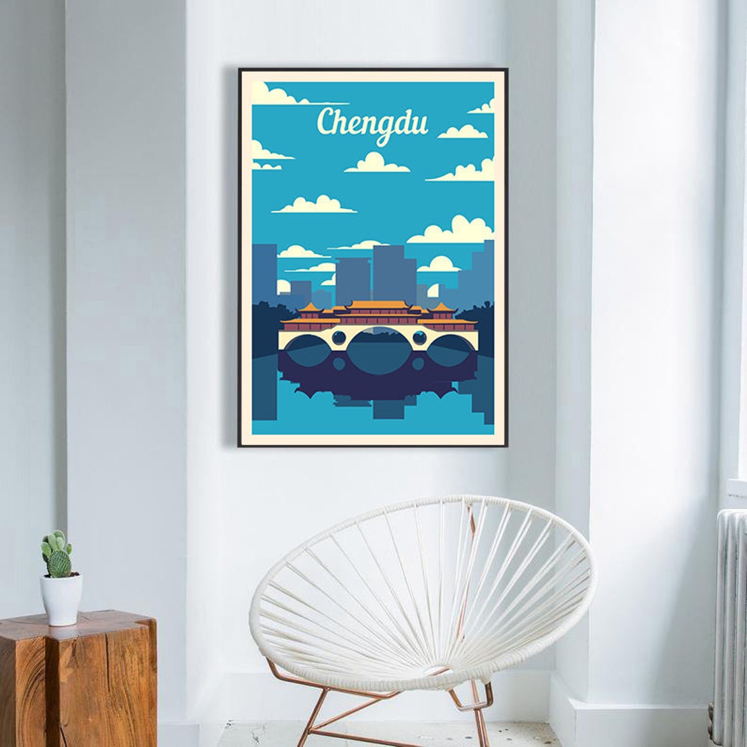 Chengdu Poster Druck, Chengdu Reiseplakat, Chengdu Druck, Chengdu ...