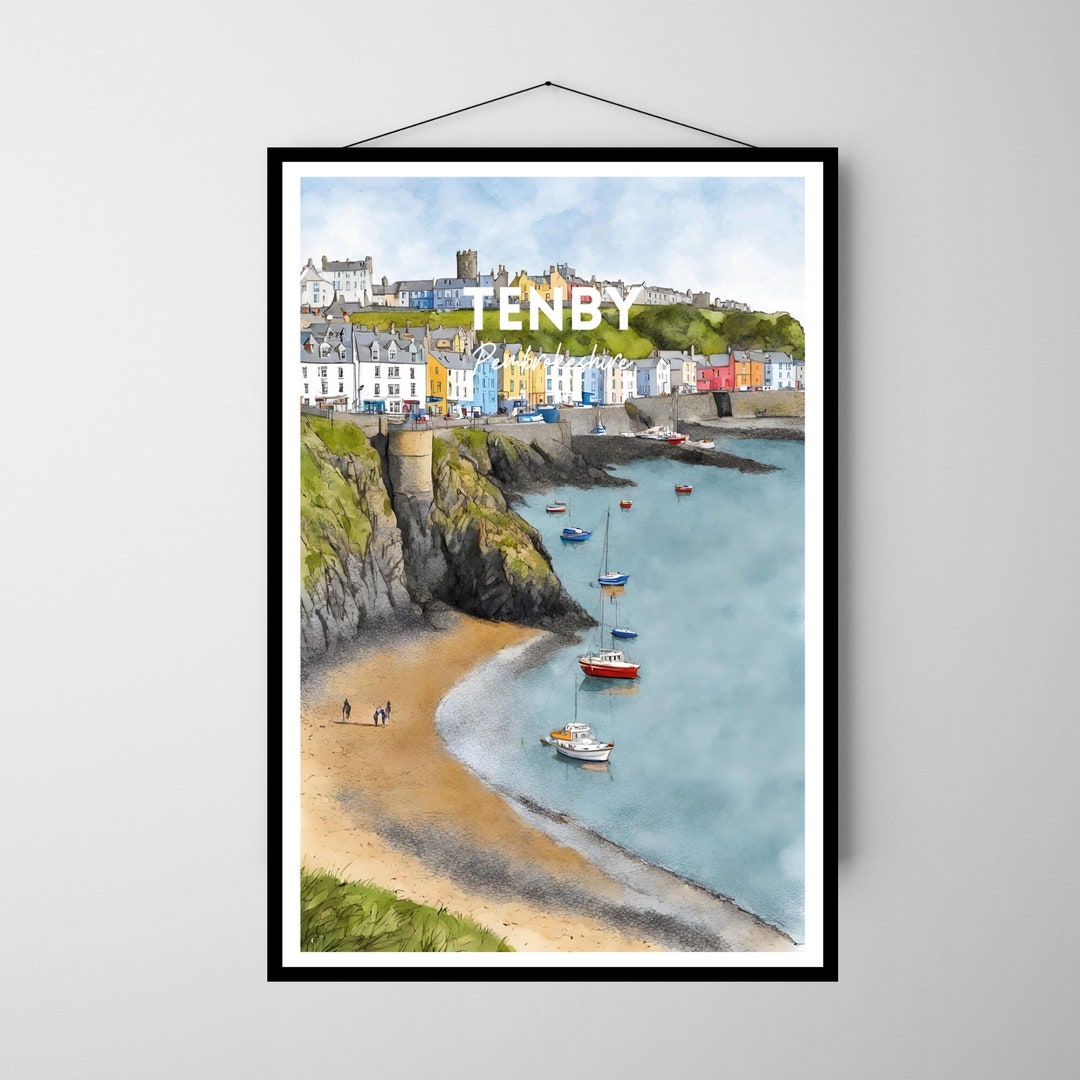 Tenby Digital Download, Tenby Poster Print, Tenby Poster, Tenby Print ...