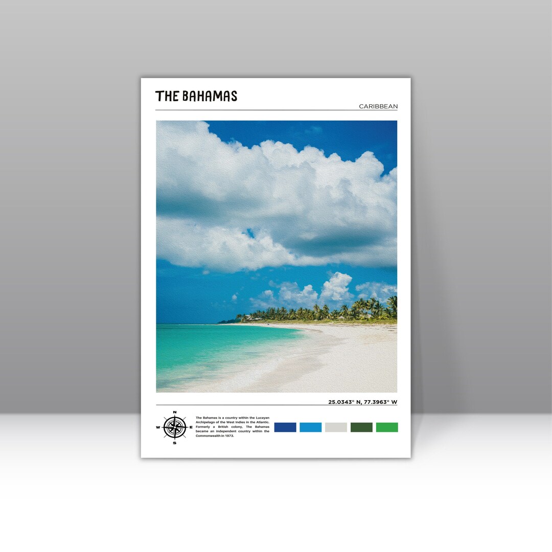 The Bahamas Digital Download, the Bahamas Poster Print, Bahamas Poster ...