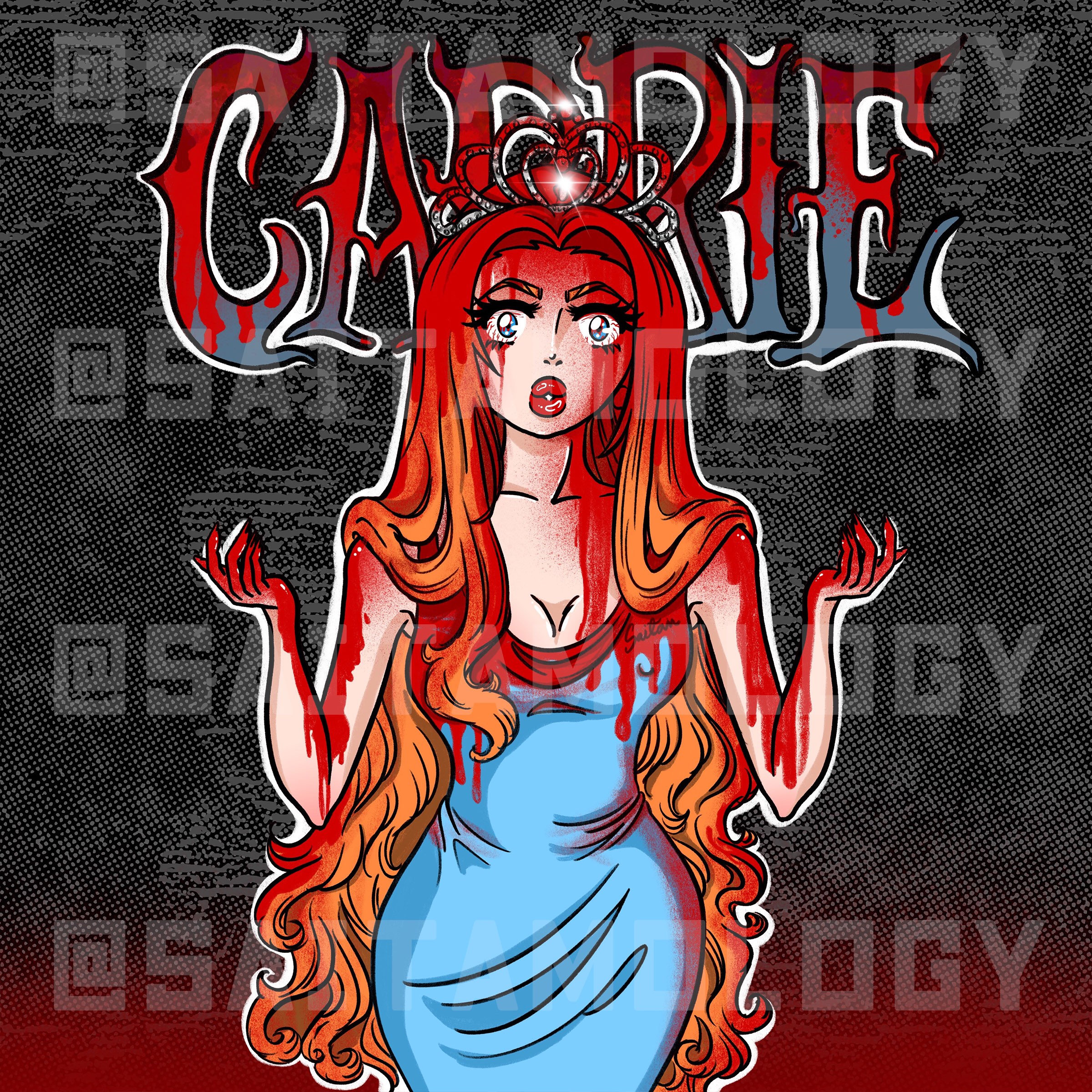 Carrie Horror Movie Print Kawaii Version - Etsy