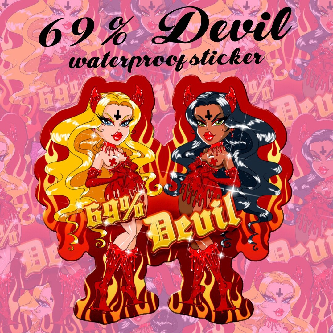 69% Devil Y2K Fashion Doll Sticker - Etsy