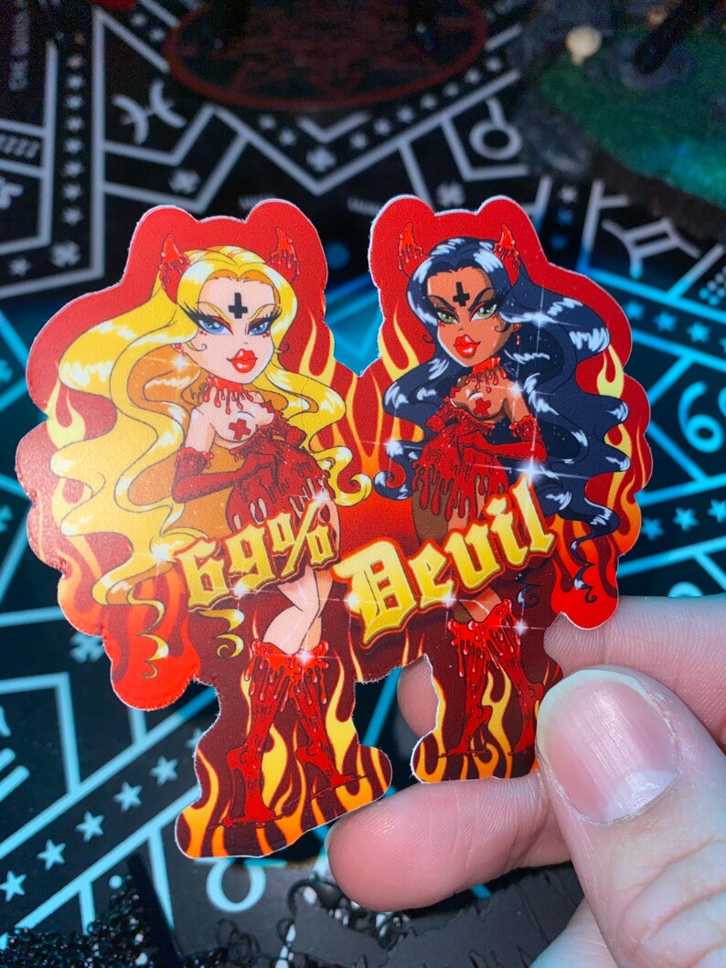 69% Devil Y2K Fashion Doll Sticker - Etsy
