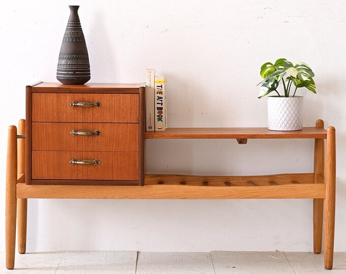 Vintage 1960s Scandinavian Teak Entryway Bench - Mid-century Modern ...