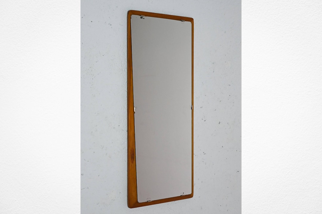 Vintage 1960s Scandinavian Teak Rectangular Mirror With Trapezoidal Glass - Etsy