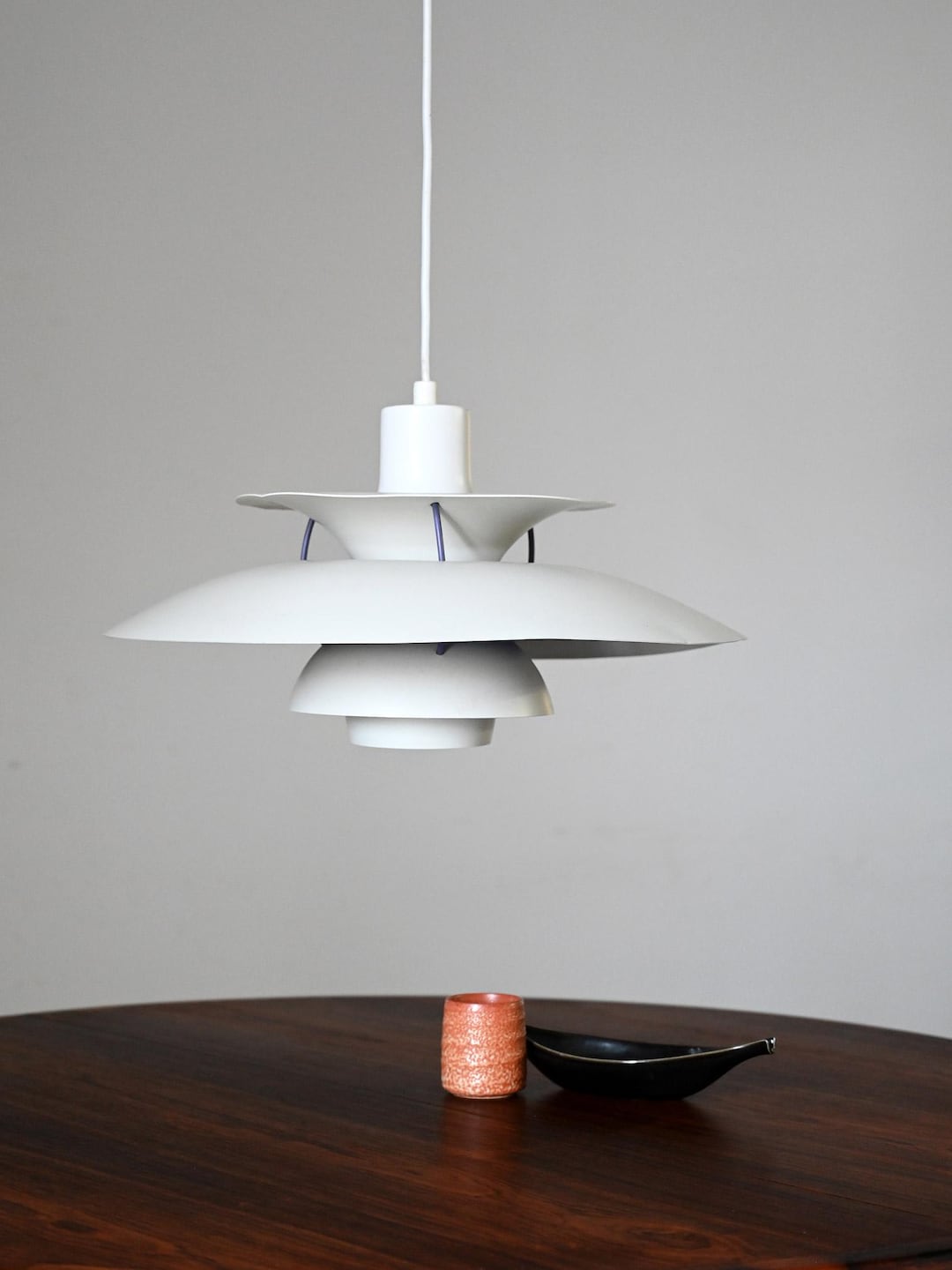 Poul Henningsen “PH5” Pendant Lamp for Louis Poulsen, White With Red ...