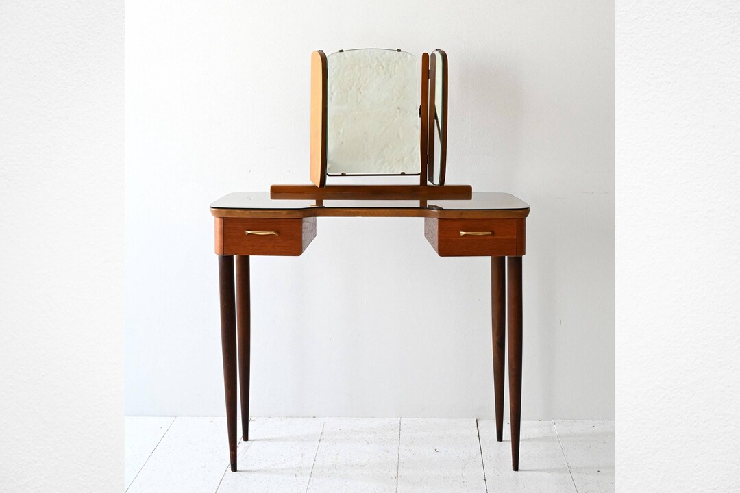 Vintage Scandinavian Mid-century Vanity Table With Mirror, 1950s ...
