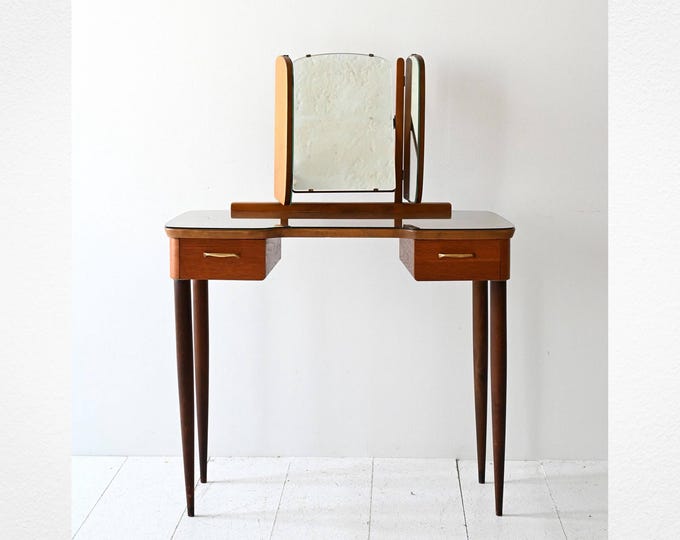 Vintage Scandinavian Mid-century Vanity Table With Mirror, 1950s ...