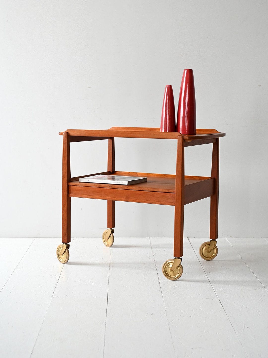 1960s Scandinavian Teak Bar Cart, Julius Model by Engström & Myrstrand ...