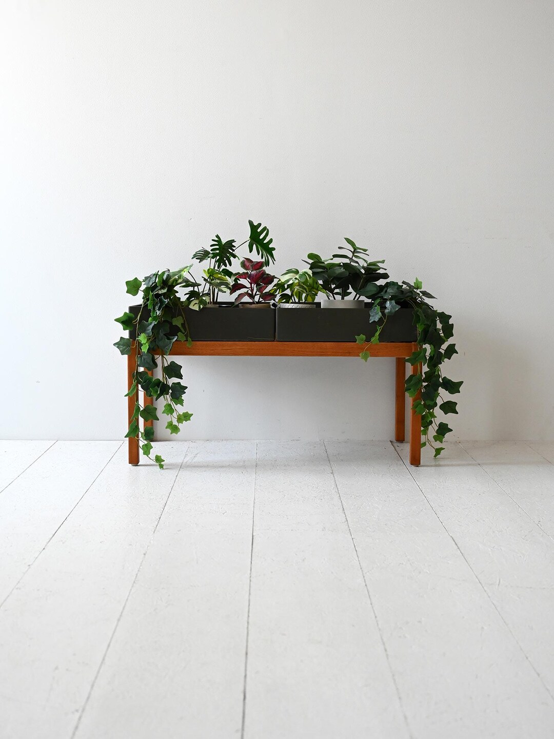 Scandinavian Vintage Teak Planter With Gray Plastic Inserts, 1960s - Etsy