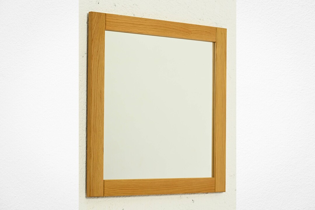 Vintage Square Scandinavian Oak Mirror – Timeless Elegance From the 60s ...