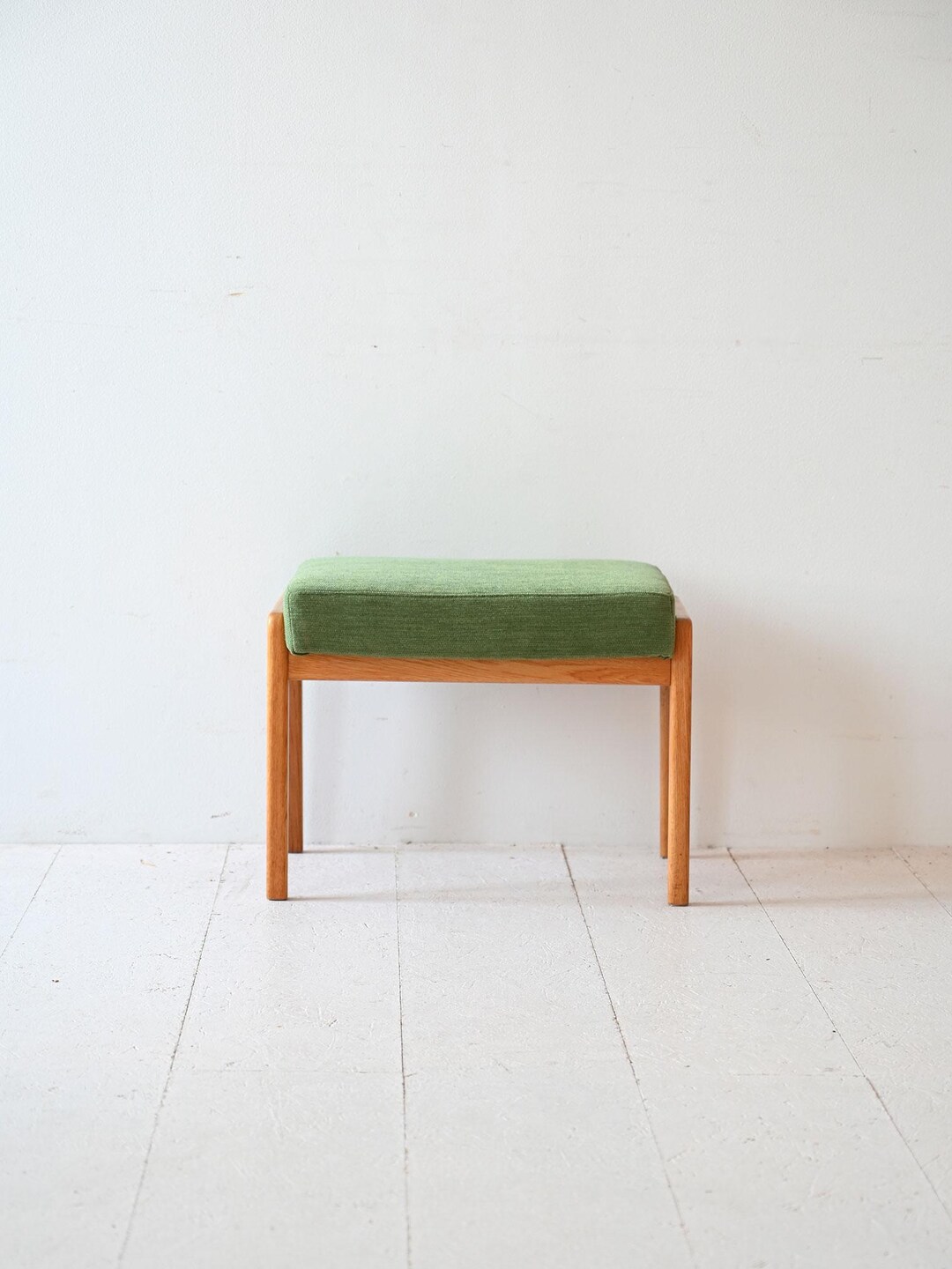 1960s Scandinavian Footstool – Oak Frame & Green Upholstered Seat - Etsy