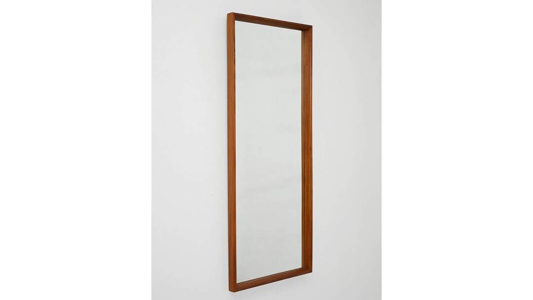 Swedish Scandinavian Teak Wall Mirror 1960s, Minimalist Rectangular ...